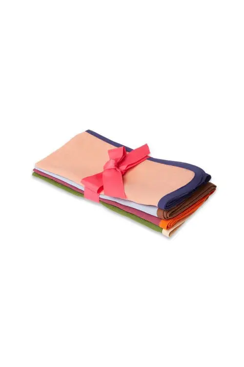 La DoubleJ Large Napkins Set Of 4 - Rainbow Mixed Multicolor