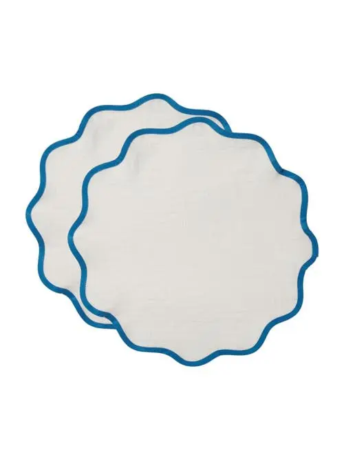 La DoubleJ Cloud Placemats Set Of 2 - Blue White