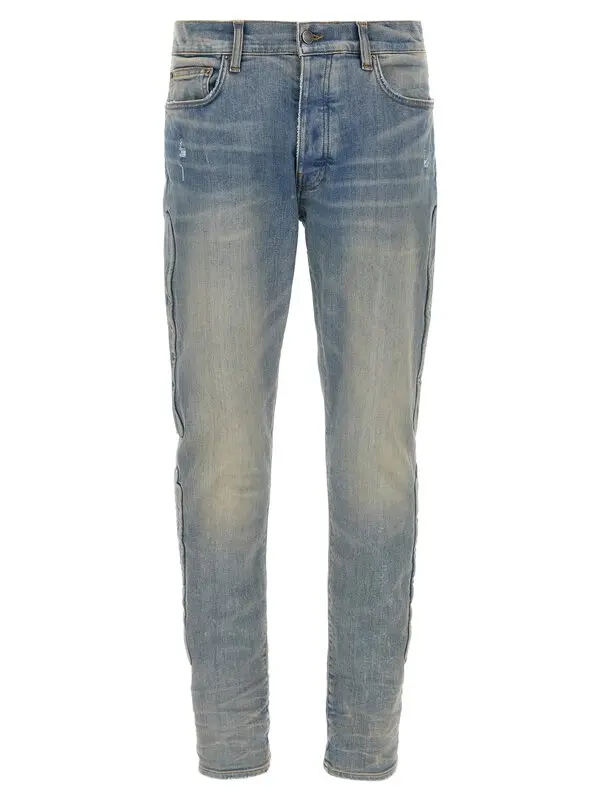 Amiri 3d Bones' Skinny Jeans - Light Blue