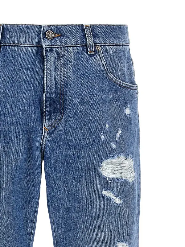 Dolce & Gabbana Destroyed Straight Leg Jeans