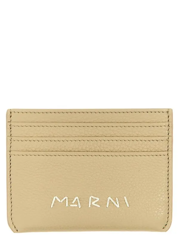 Marni Logo Card Holder - Beige