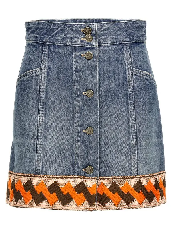 Valentino Garavani Denim Mini Skirt - Multicolor