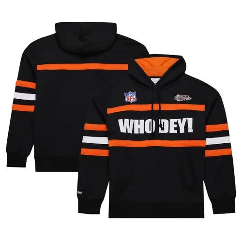 Mitchell & Ness Cincinnati Bengals Vintage Logo Fleece Hoodie - Black