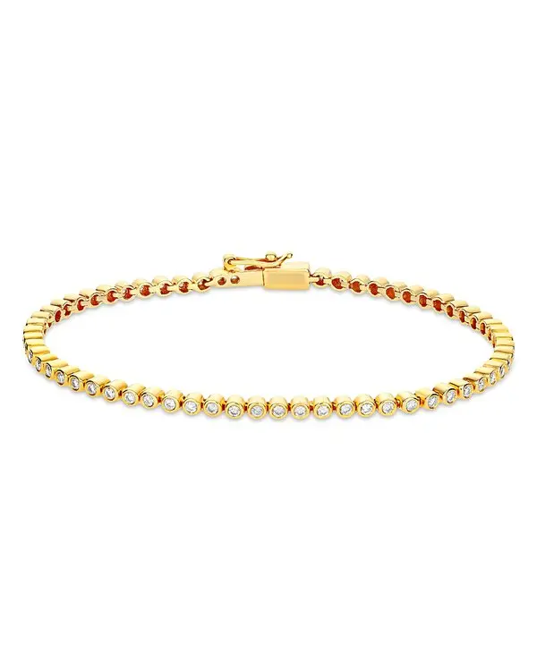 Luis Morais 14k Yellow White Diamond Tennis Bracelet - Gold