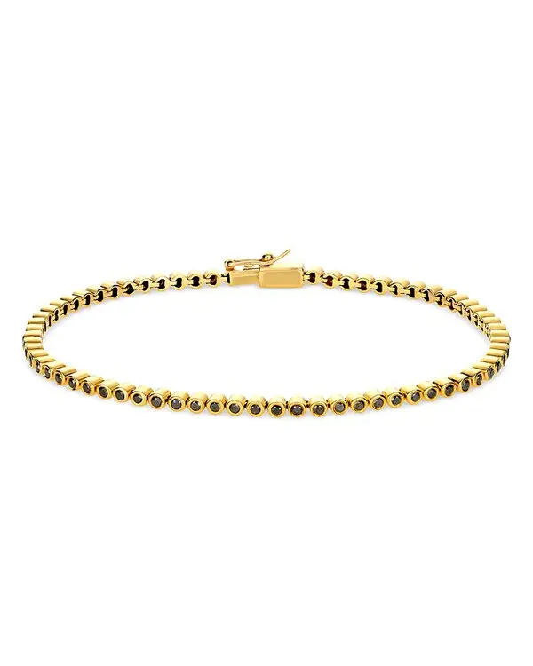 Luis Morais 14k Yellow Black Diamond Tennis Bracelet - Gold