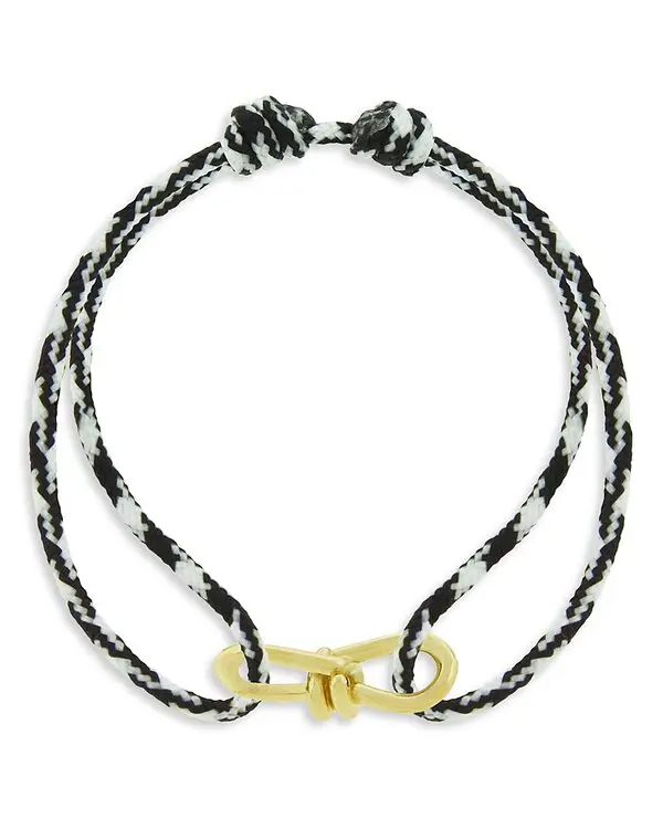 Luis Morais 14k Yellow Twisted Wire Cord Bracelet - Black White