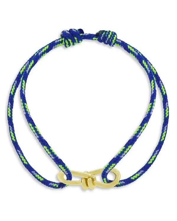 Luis Morais 14k Yellow Twisted Wire Cord Bracelet - Blue Green