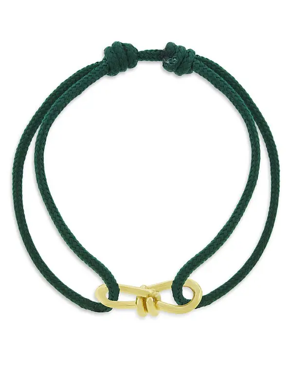 Luis Morais 14k Yellow Twisted Wire Cord Bracelet - Juniper Green