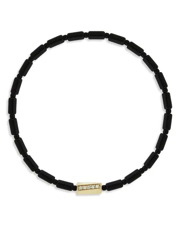 Luis Morais Diamond, Onyx, And Gold Bracelet - Black/gold