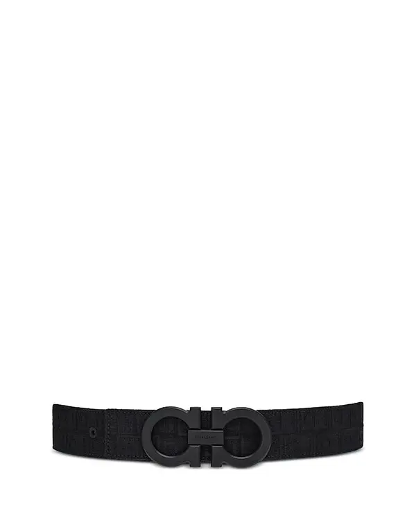 FERRAGAMO Fixed Gancini Belt - Nero/logo