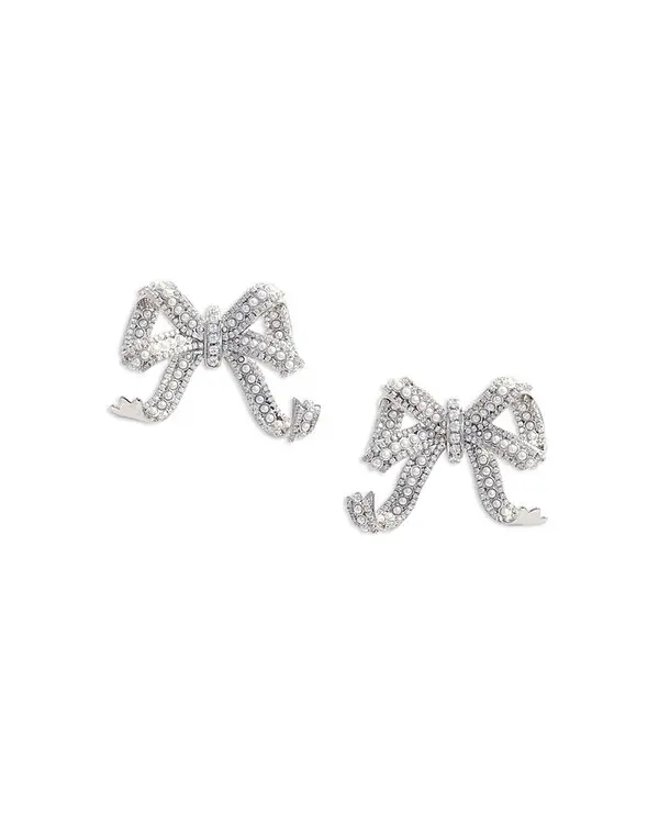 SELF-PORTRAIT Crystal Bow Drop Earrings