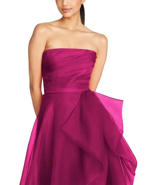 Theia Teresa Draped Gown - Sangria