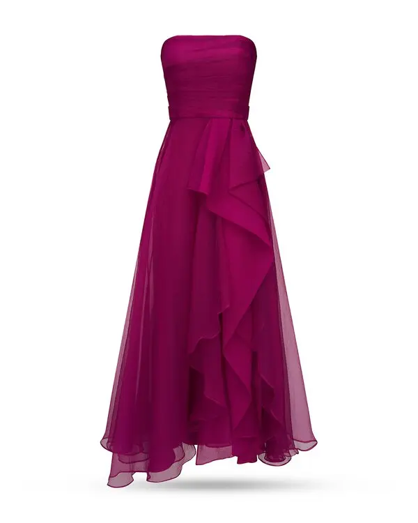Theia Teresa Draped Gown - Sangria