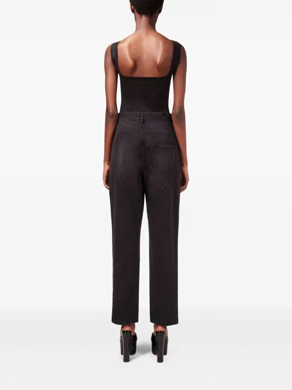 AREA Denim Jeans With Crystal Chain Detail