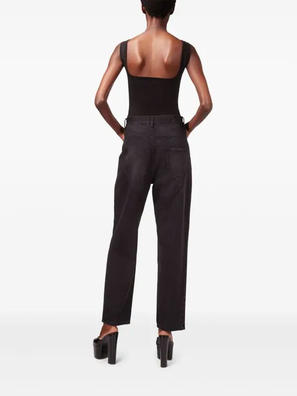AREA Denim Jeans With Crystal Chain Detail