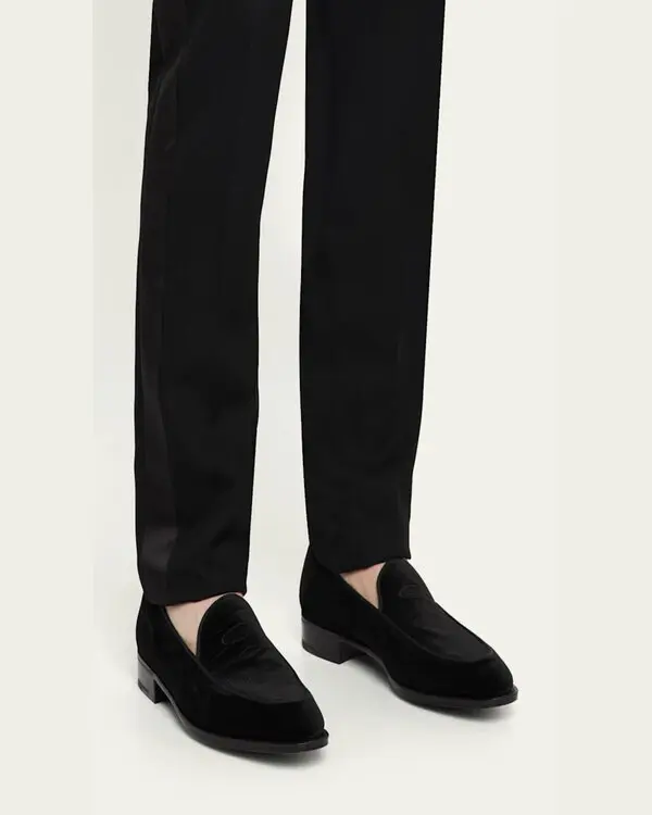 John Lobb Bill Velvet Penny Loafers