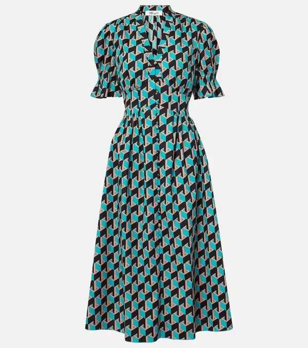 Diane Von Furstenberg Erica Printed Midi Dress - Multicoloured