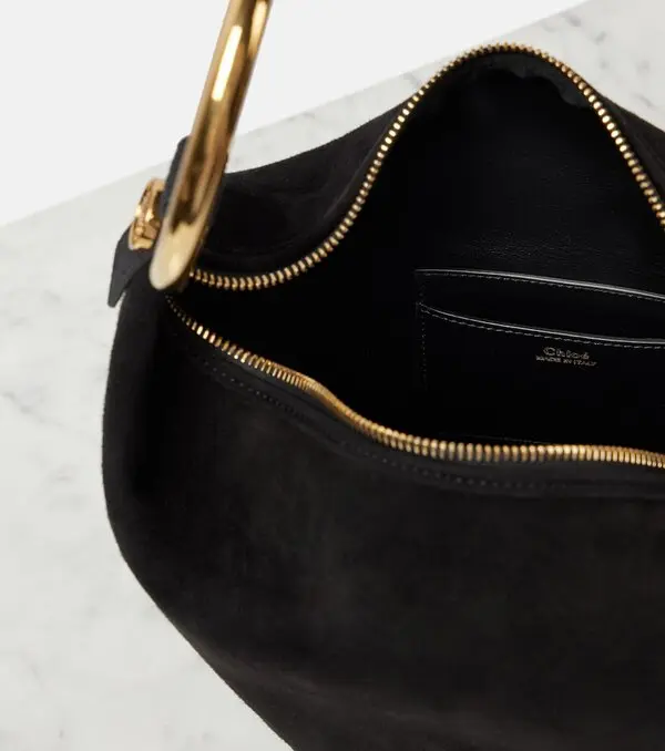 Chloé Medium Suede Shoulder Bag - Black