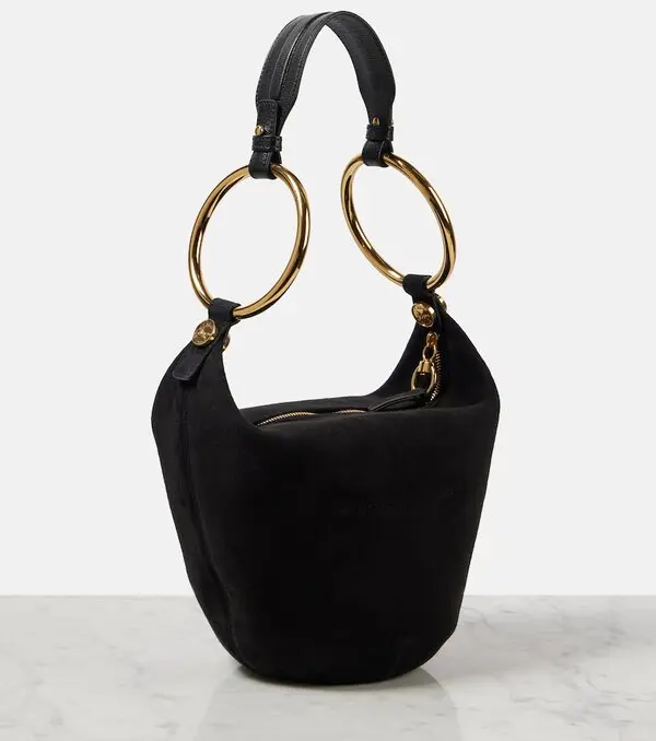 Chloé Medium Suede Shoulder Bag - Black