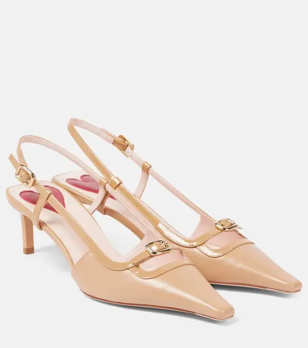 ROGER VIVIER Viv' Canard 55 Slingback Pumps - Beige