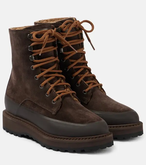 Le Monde Beryl Dolomite Suede Lace-up Boots - Brown