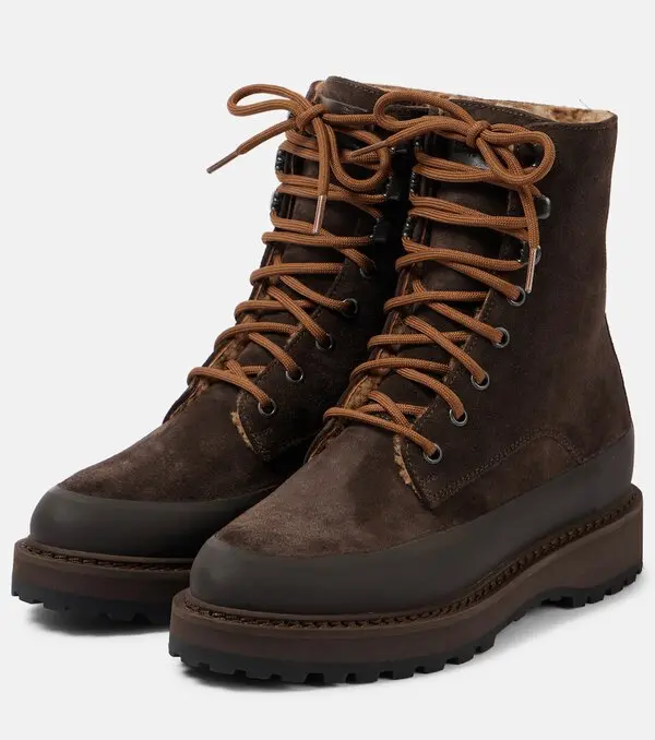 Le Monde Beryl Dolomite Suede Lace-up Boots - Brown