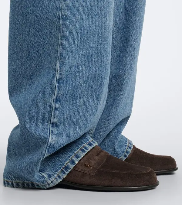 TOD'S Suede Penny Loafers - Brown