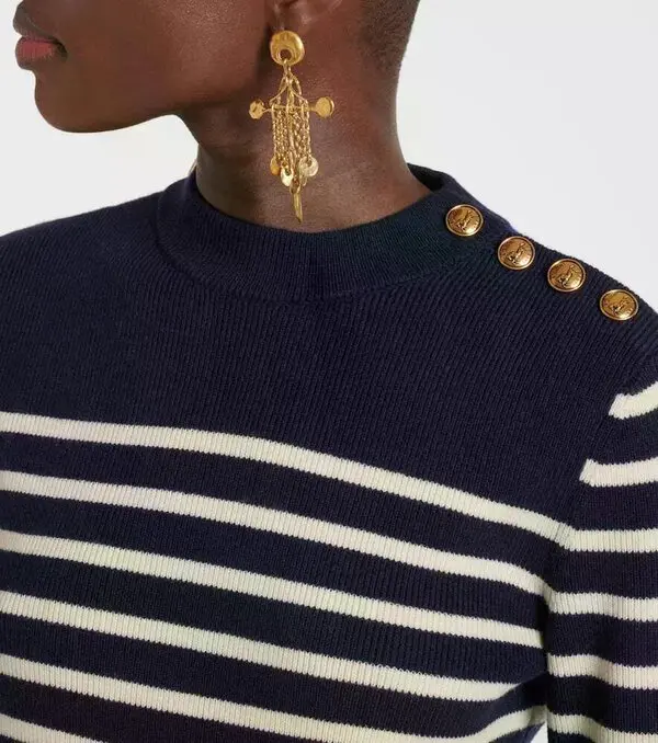 Chloé Striped Wool And Cashmere Sweater