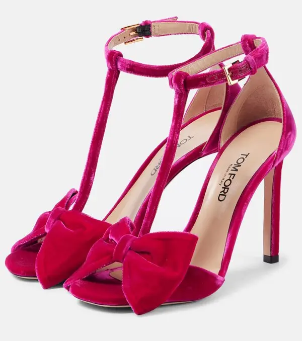 TOM FORD Brigitte Bow-detail Velvet Sandals