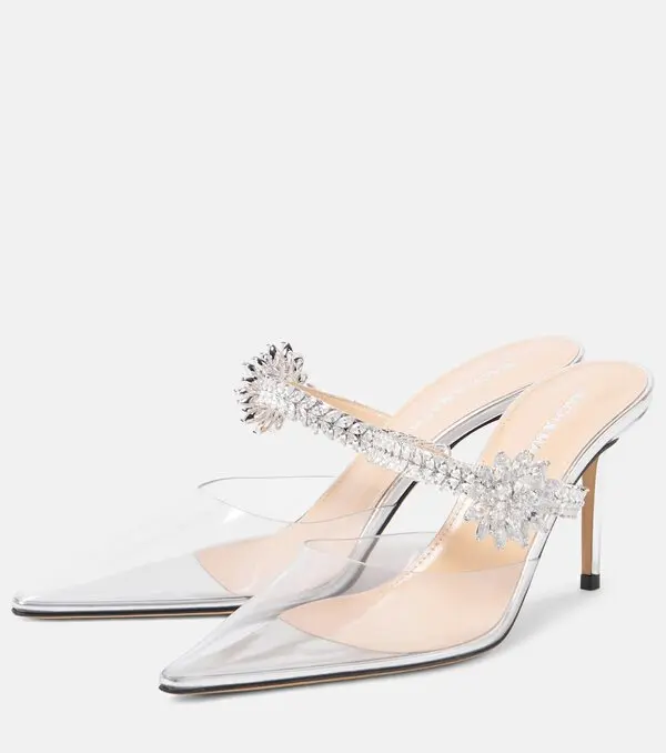 Mach & Mach Crystal Flower Embellished Pumps