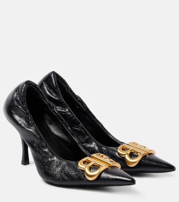 Balenciaga Monaco 90 Leather Pumps - Black