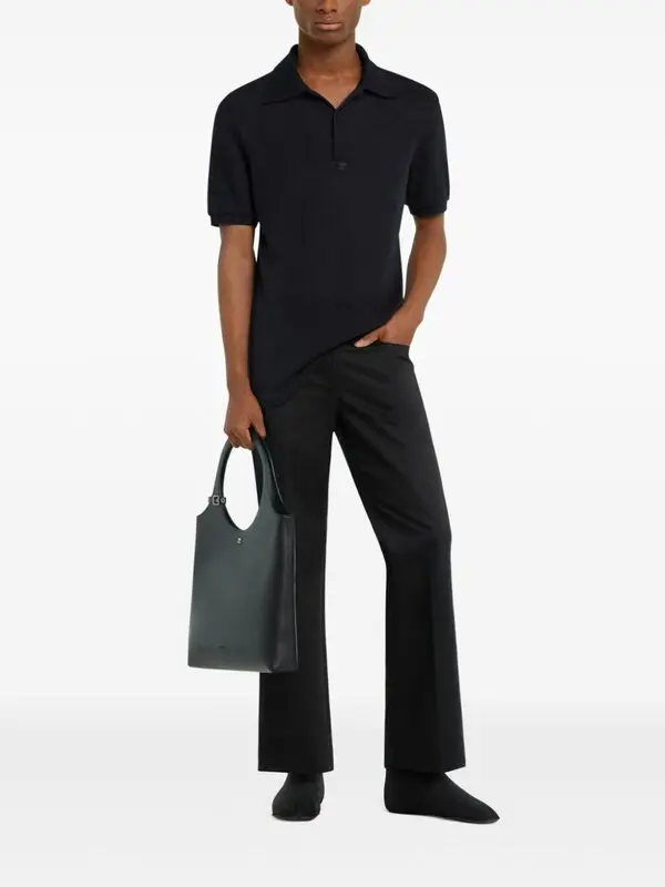 COURREGES Mesh Polo Shirt - Black