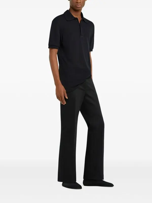 COURREGES Mesh Polo Shirt - Black