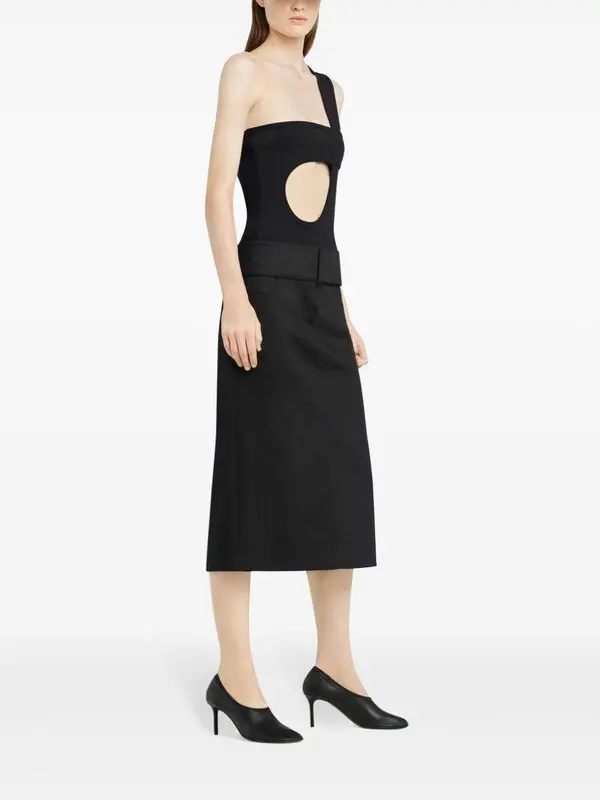 COURREGES Belted Midi Skirt - Black