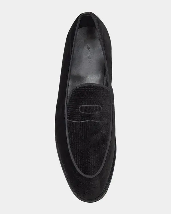 John Lobb Bill Velvet Penny Loafers - Black