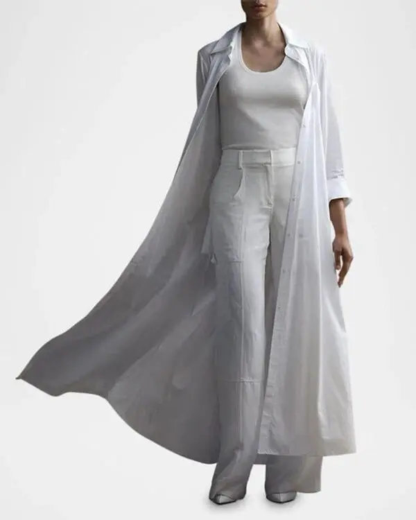 TWP Jenny's Embellished Cotton Poplin Shirtdress