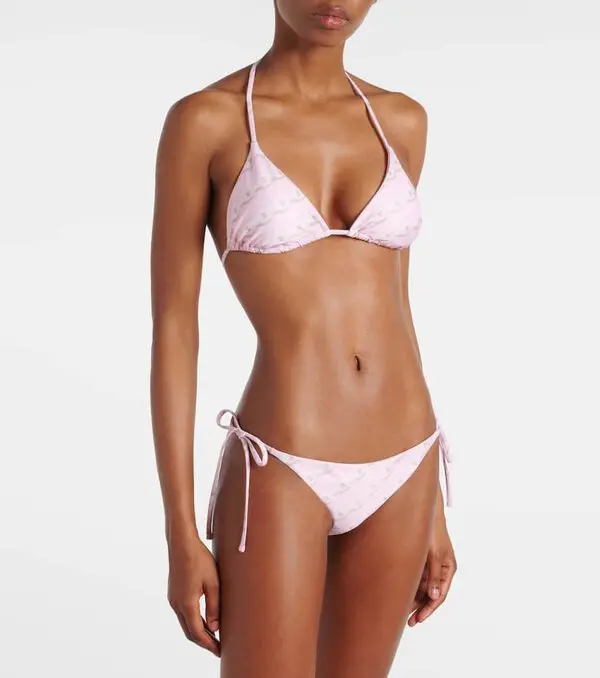 Versace Printed Bikini Top - Pink