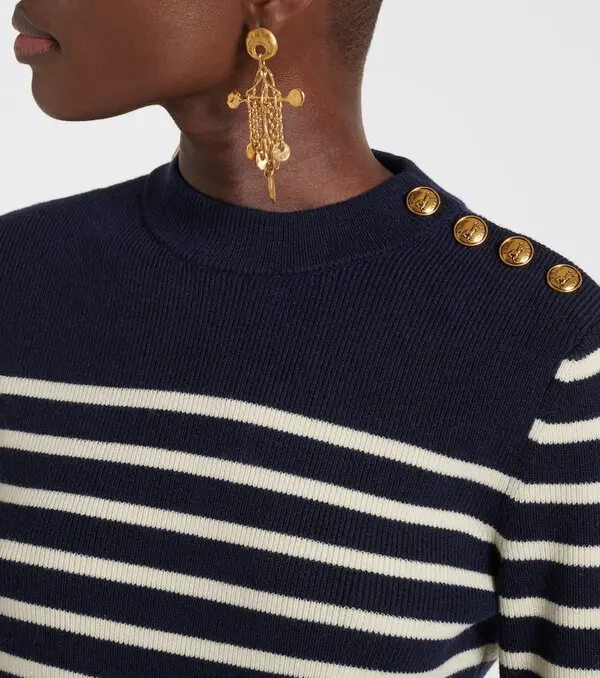 Chloé Striped Wool And Cashmere Sweater