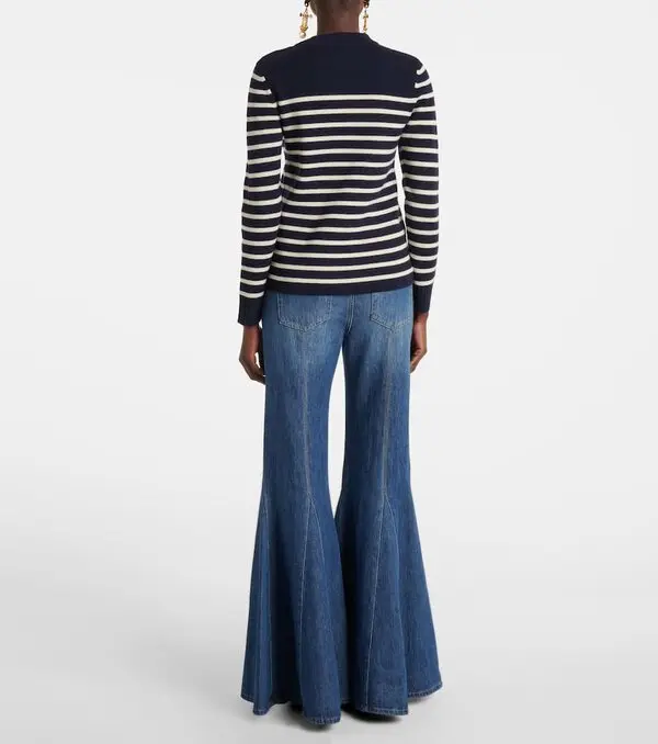 Chloé Striped Wool And Cashmere Sweater