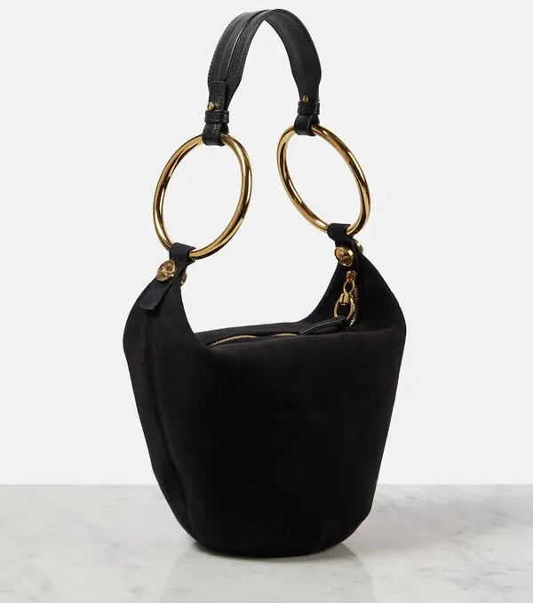 Chloé Medium Suede Shoulder Bag - Black