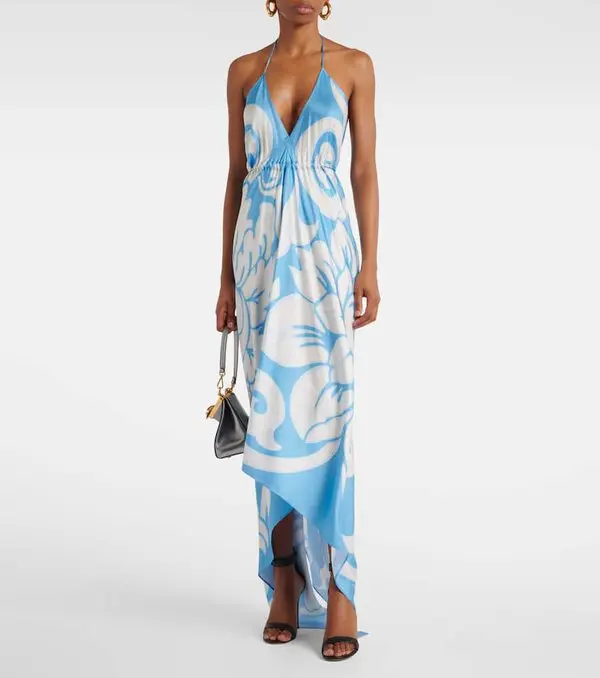 Etro Printed Silk Midi Dress