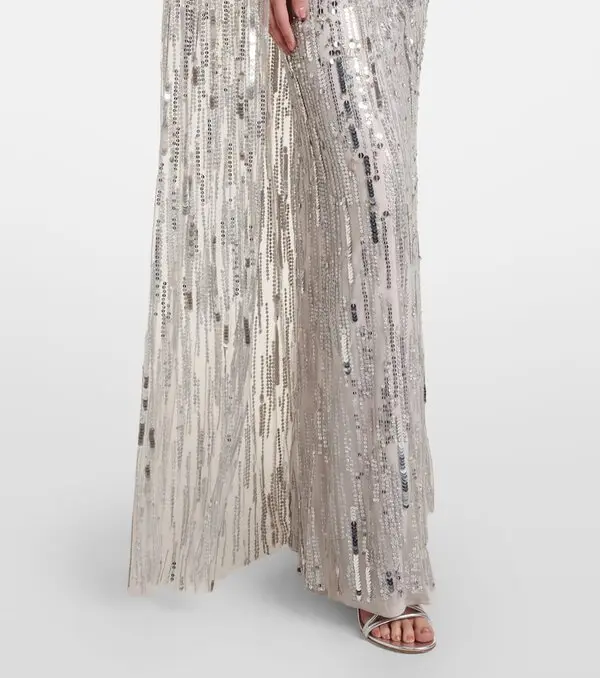 Jenny Packham Ruby Caped Gown - Silver