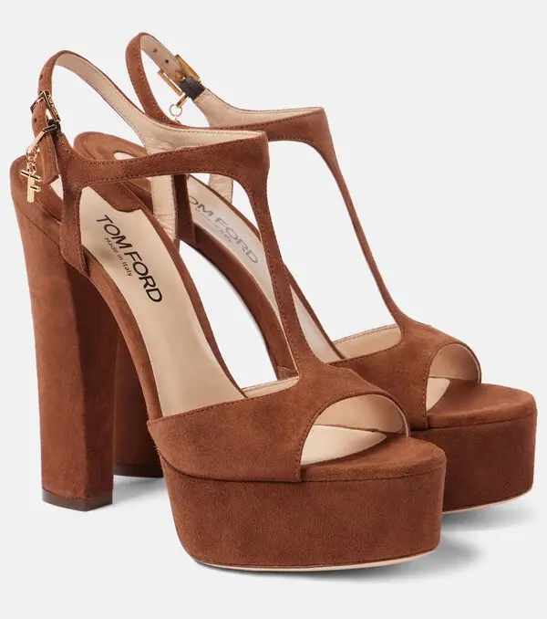 TOM FORD Angelina 130 Suede Platform Sandals