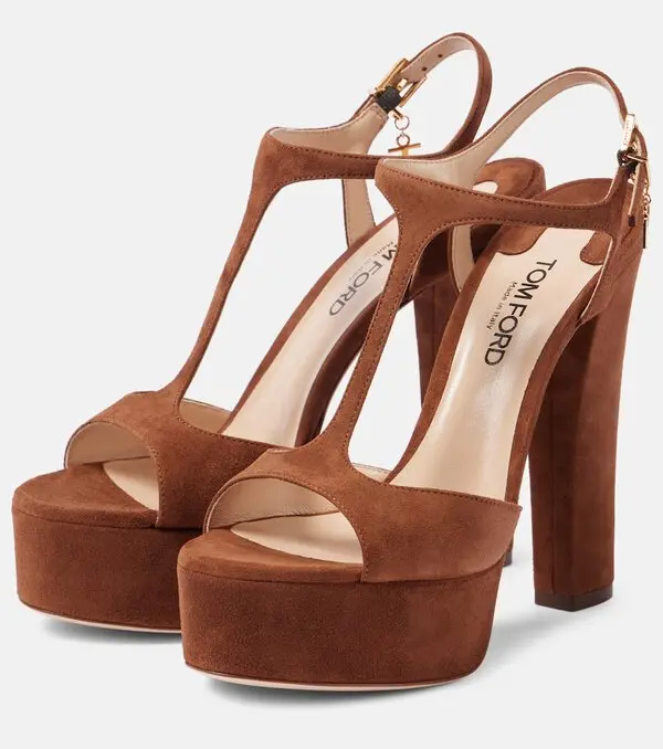 TOM FORD Angelina 130 Suede Platform Sandals