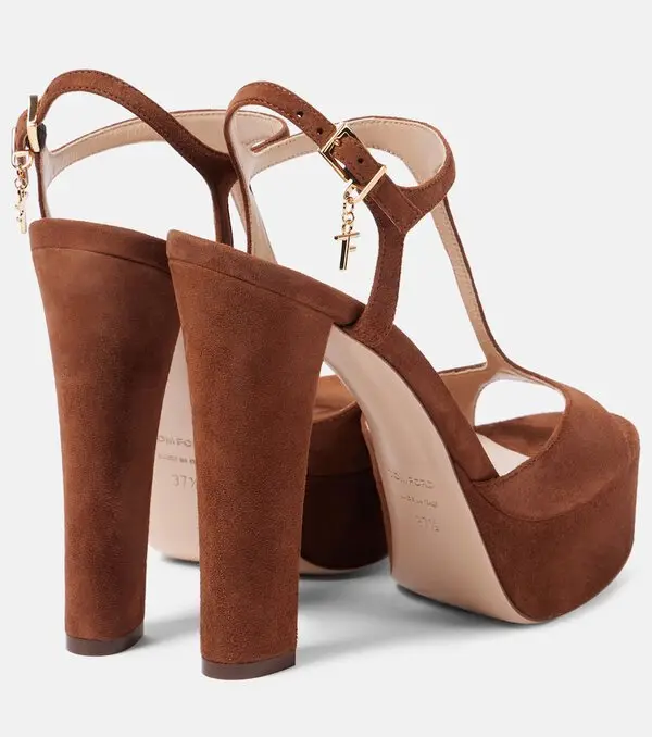 TOM FORD Angelina 130 Suede Platform Sandals