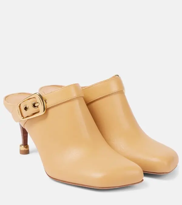 Chloé Andrea Leather Mules - Brown