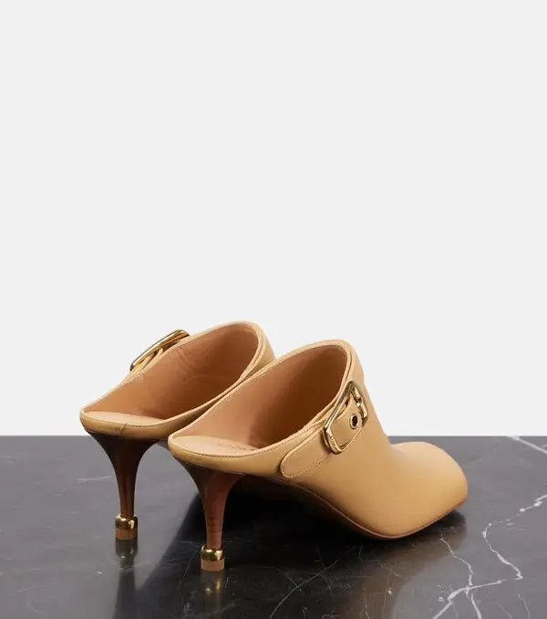 Chloé Andrea Leather Mules - Brown