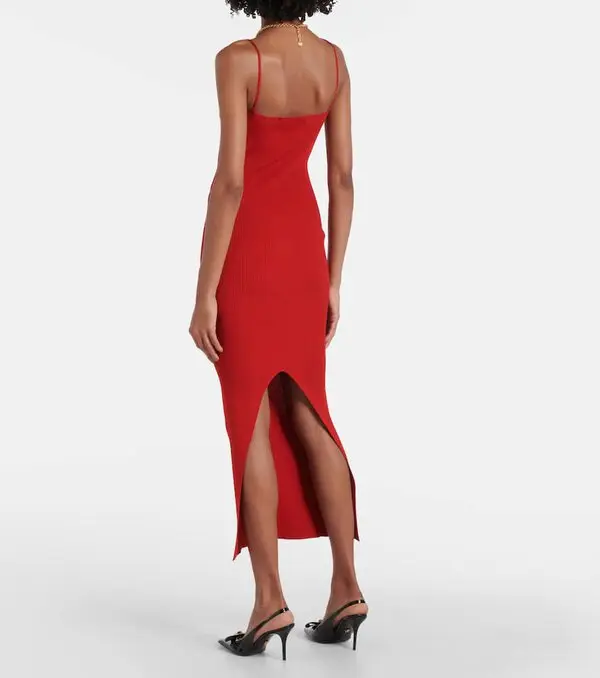 Versace Ribbed-knit Slip Dress