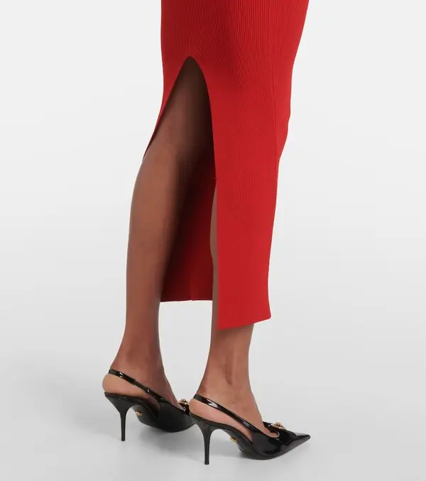 Versace Ribbed-knit Slip Dress
