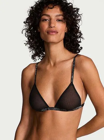 Victoria's Secret Very Sexy Sheer Shine Triangle Bralette - Black